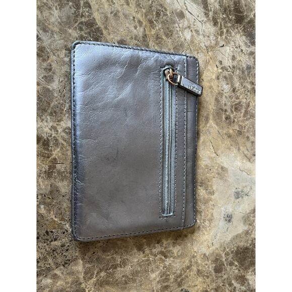 HOBO | Bags | Hobo Intl Silver Saddle Leather Credit Card Case Holder ...
